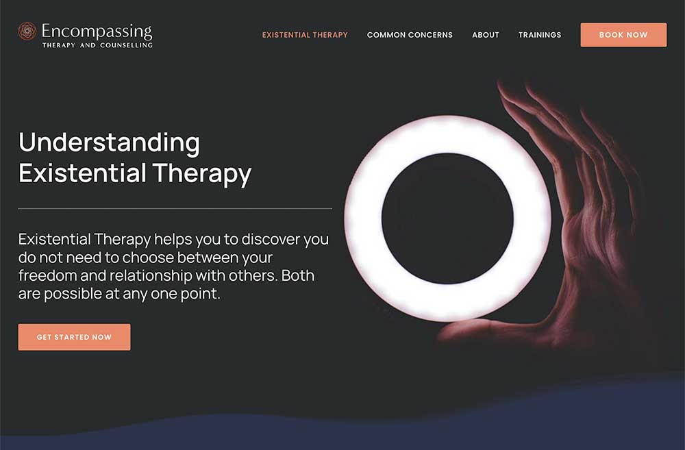 Therapist Website Design Portfolio — Encompassing: Existential Therapy ...