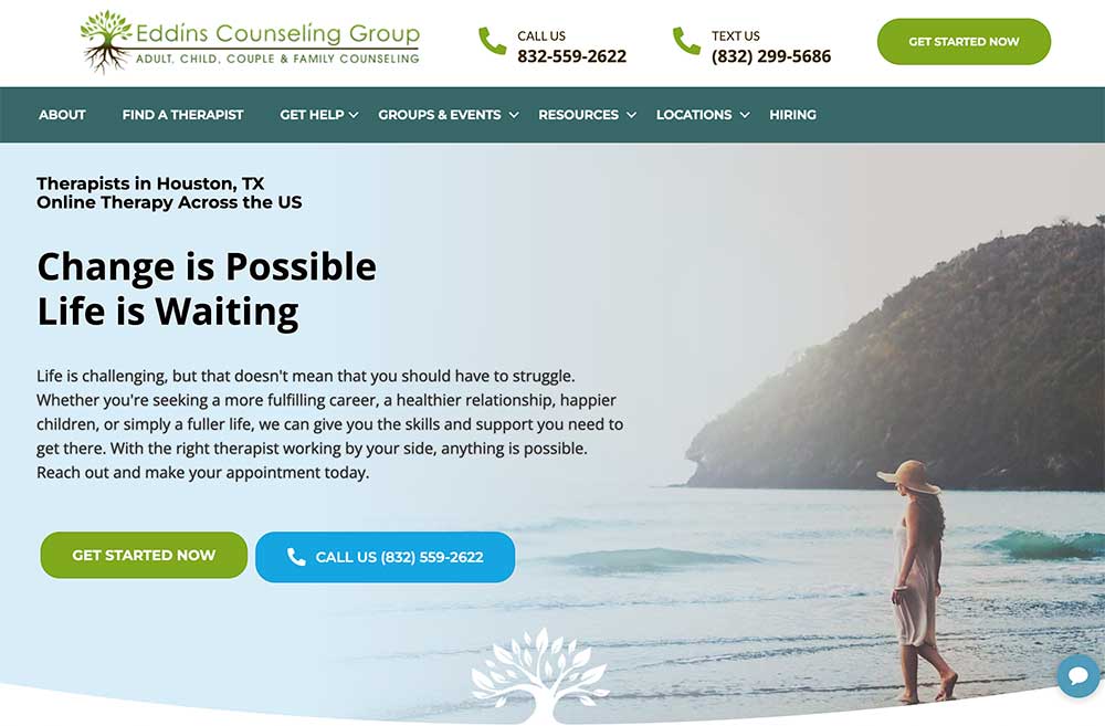 Therapist Website Design Portfolio — Eddins Counseling Group