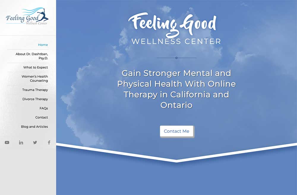 Feeling Good Wellness Center — Therapist Website Design Portfolio