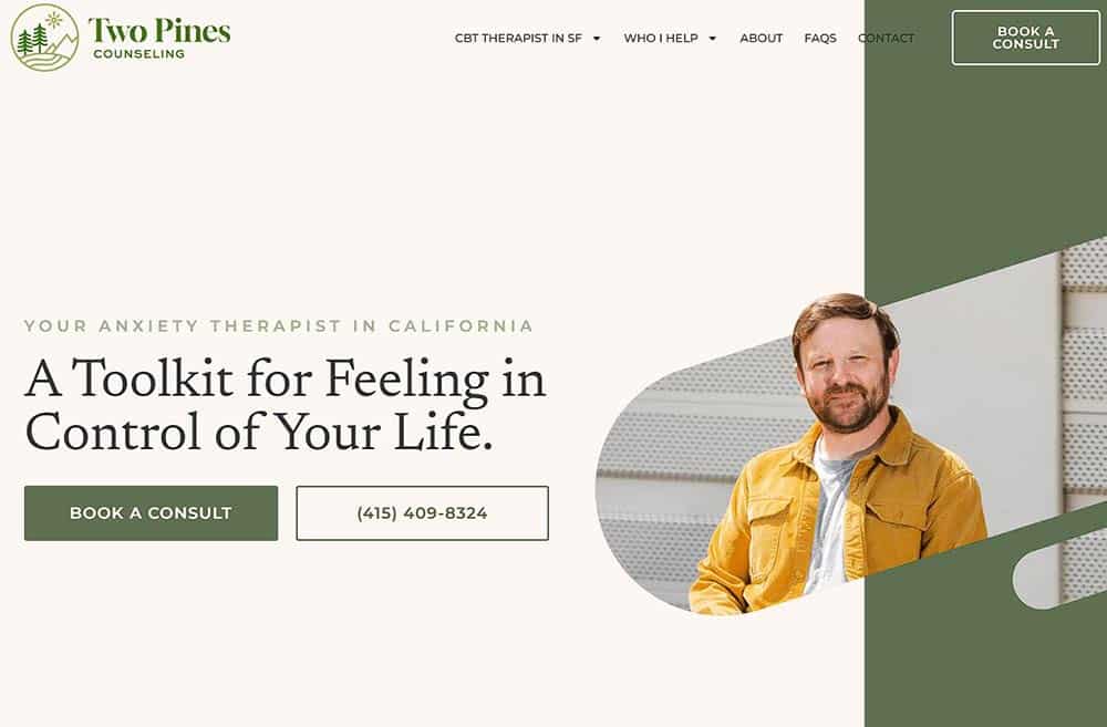 Two Pines Therapy, LLC — Therapist Website Design Portfolio